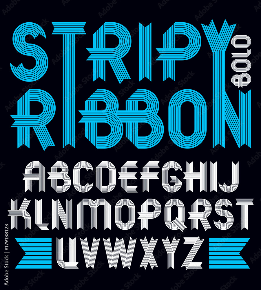 Set of trendy vector capital alphabet letters isolated. Geometric bold ...