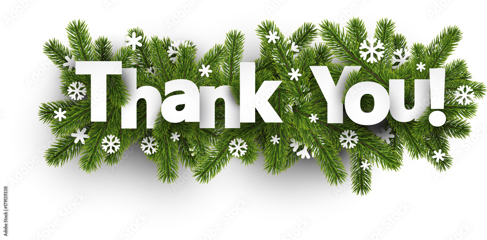 Winter thank you background with snowflakes. Stock Vector | Adobe Stock