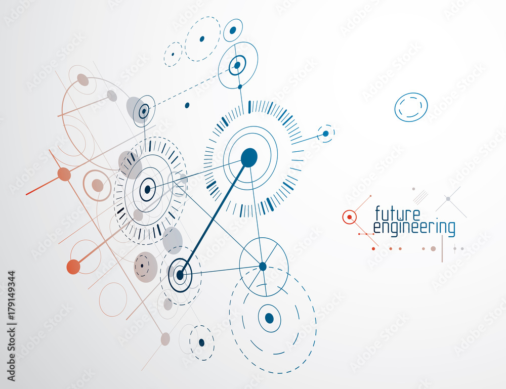 Engineering technology vector wallpaper made with circles and lines ...