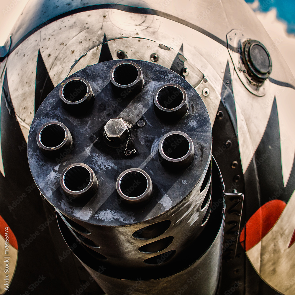 The 20mm gun turret on an A 10 Warthog attack plane Stock Photo | Adobe ...