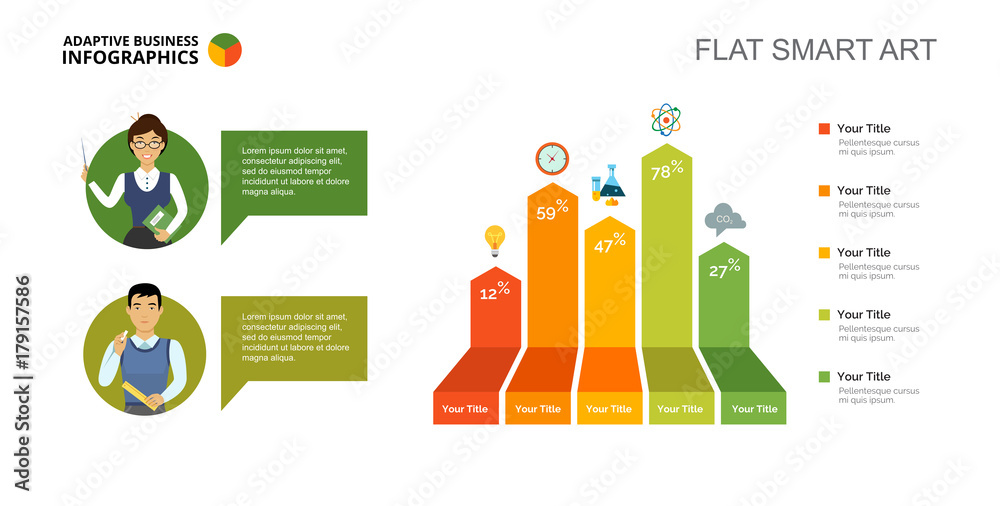 Bar Chart Slide Template Stock Vector | Adobe Stock