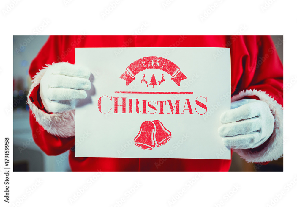 Santa Holding White Card Mockup 1 Stock Template | Adobe Stock
