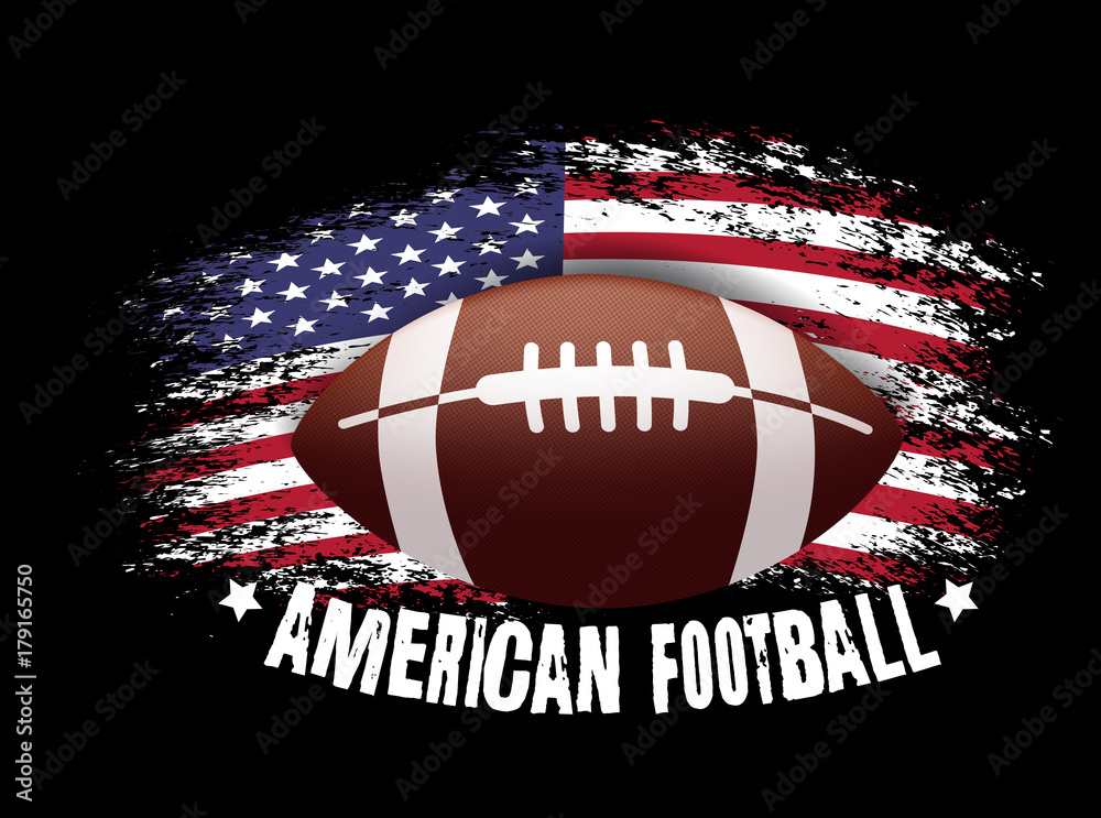 American Flag Football Vector