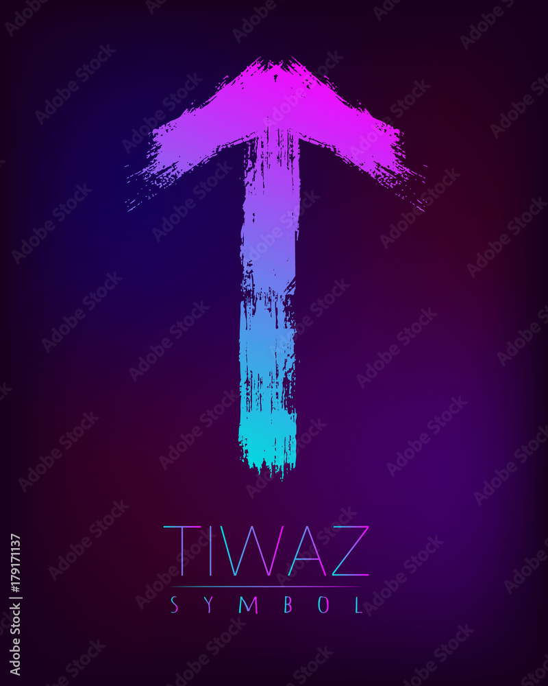 Rune Scandinavia is a Tiwaz riches vector illustration. Symbol of ...