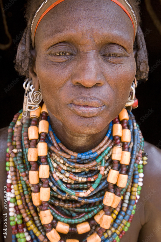 Portrait of a woman of the Galeb tribe, Lower Omo Valley, Ethiopia ...