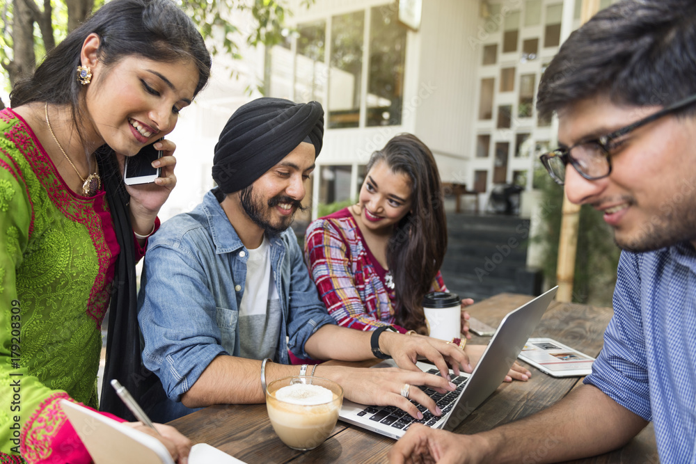 Group Of Indian People Working Together
