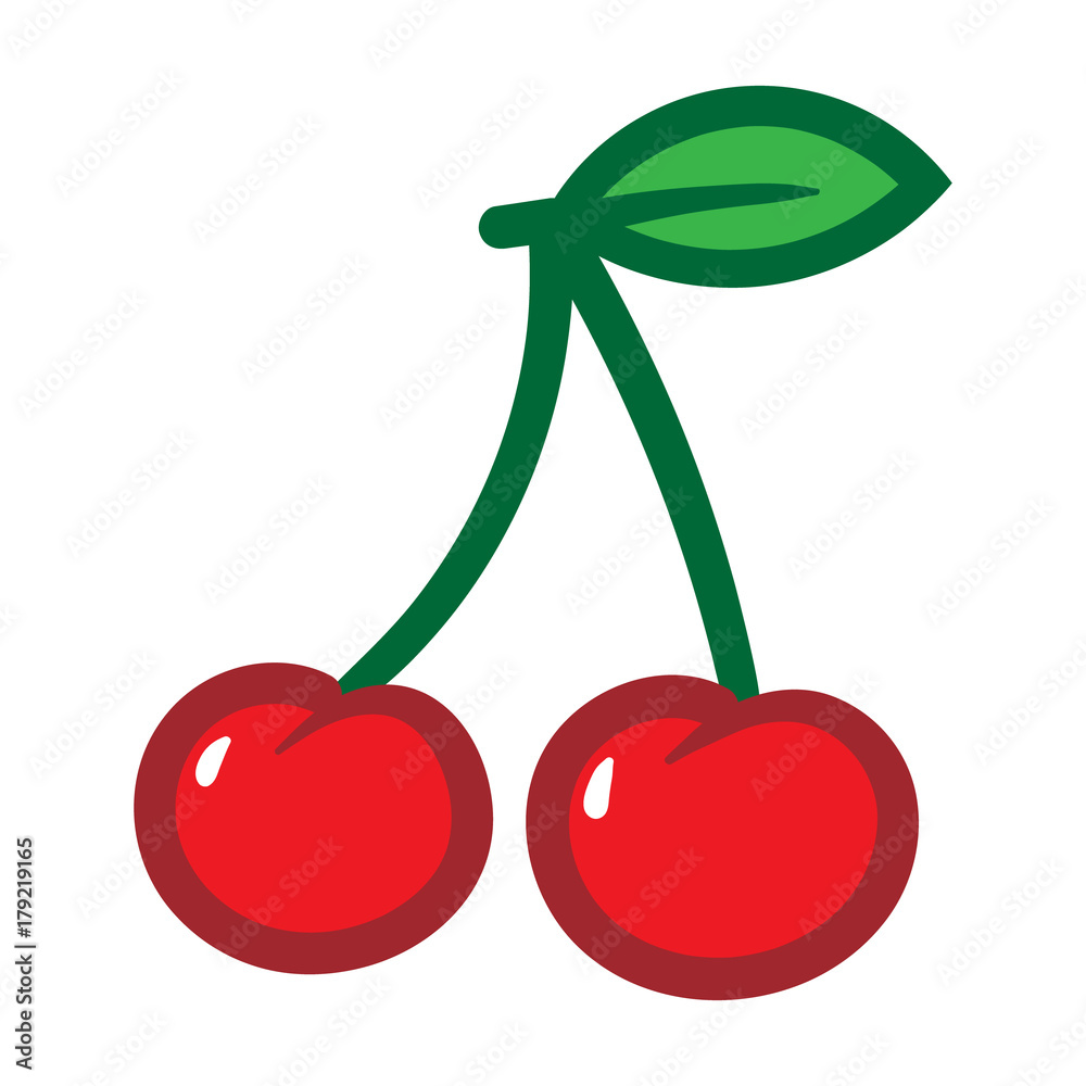 Cartoon Cherries Stock Vector | Adobe Stock