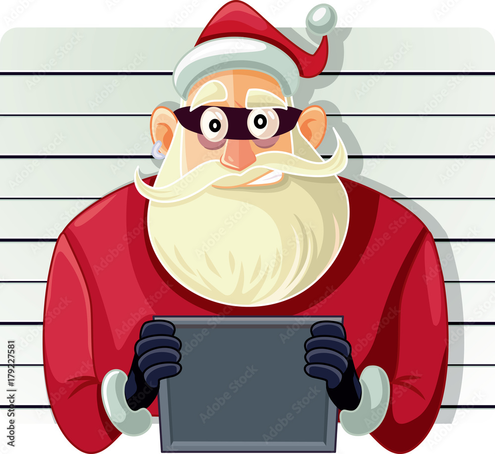 Bad Santa Police Mugshot Vector Cartoon Stock Vector | Adobe Stock