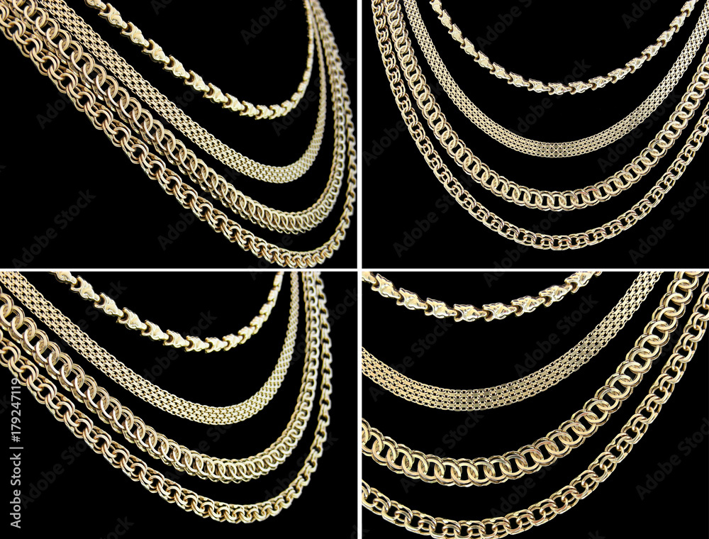 gold chains set Stock Photo | Adobe Stock