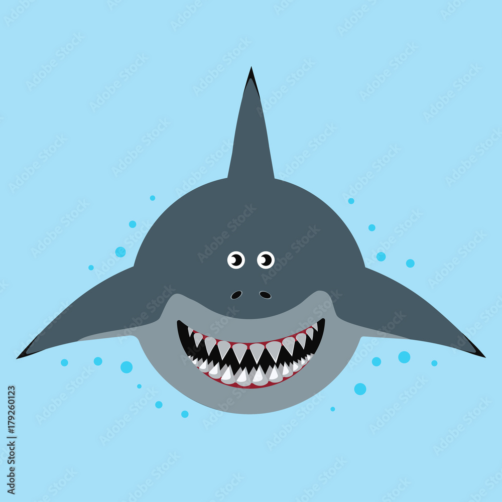 cartoon funny shark Stock Vector | Adobe Stock