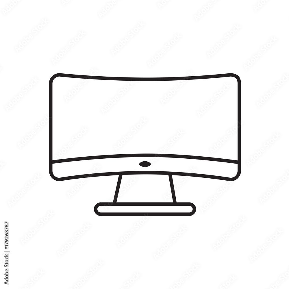Curved monitor icon. Modern simple flat device sign. Vector ...