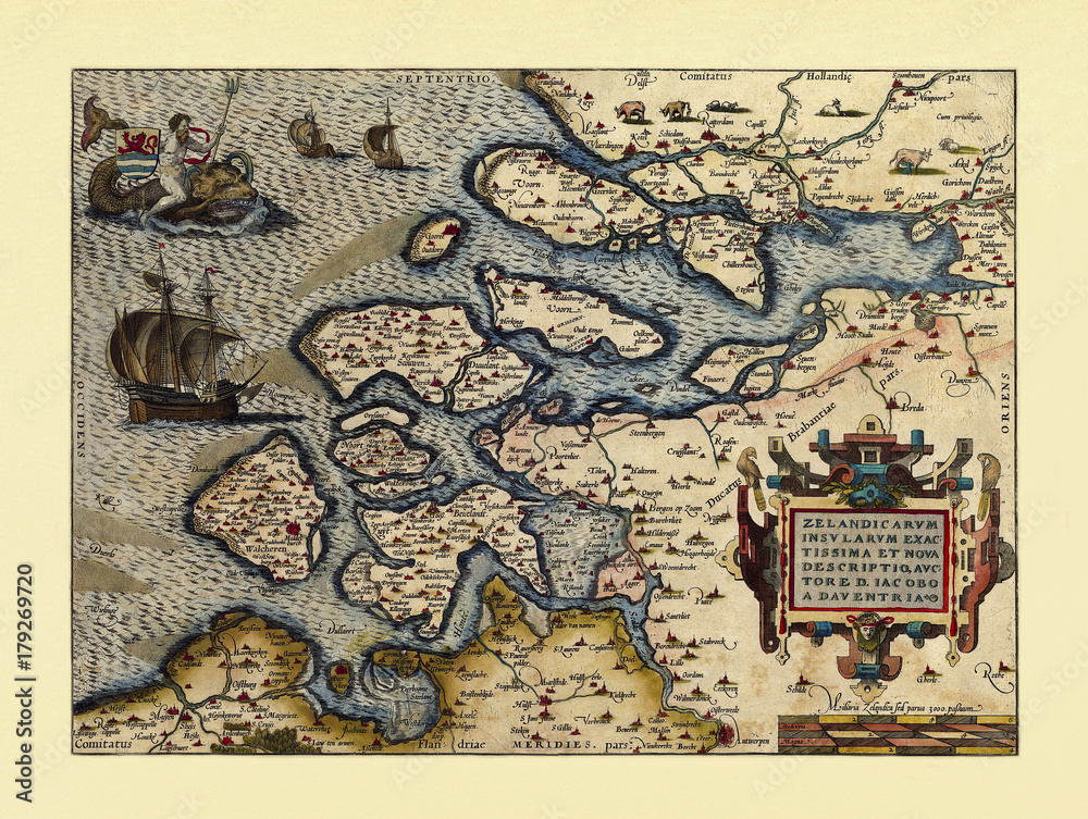 Old map of Netherlands. Excellent state of preservation realized in ...