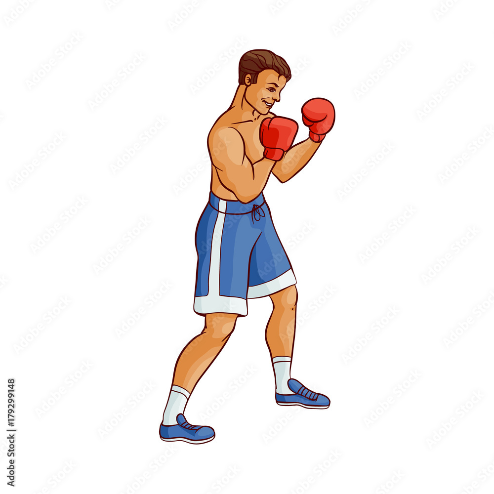 vector cartoon muscular strong handsome man bare torso and chest in ...