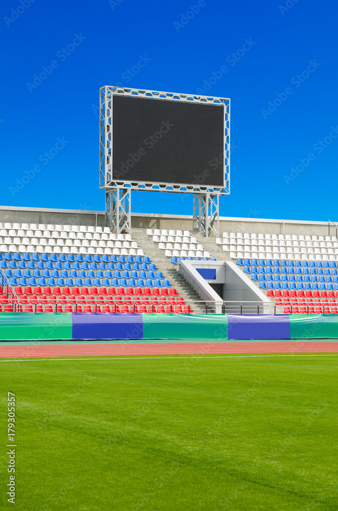 scoreboard at sports stadium Stock Photo | Adobe Stock