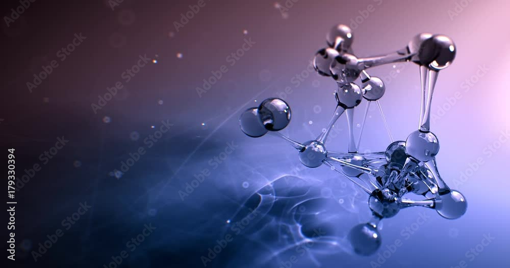 Molecule or atom nano research chemical concept. seamless Loop ...