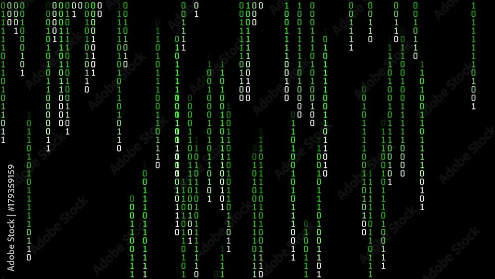Binary Matrix Rain Loop A Matrix Style Futuristic And Modern Technology Display Screen Saver