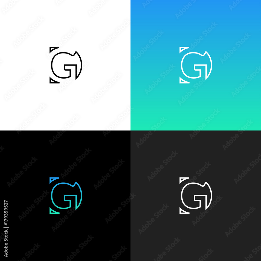 Logo GD. Linear logo of the letter d and g for companies and brands ...