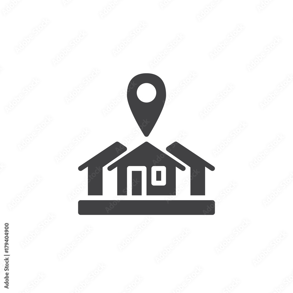 House location icon vector, filled flat sign, solid pictogram isolated ...