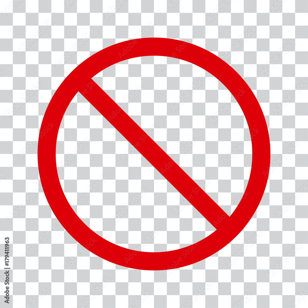 Red stop icon on transparent background. No symbol. Vector illustration ...