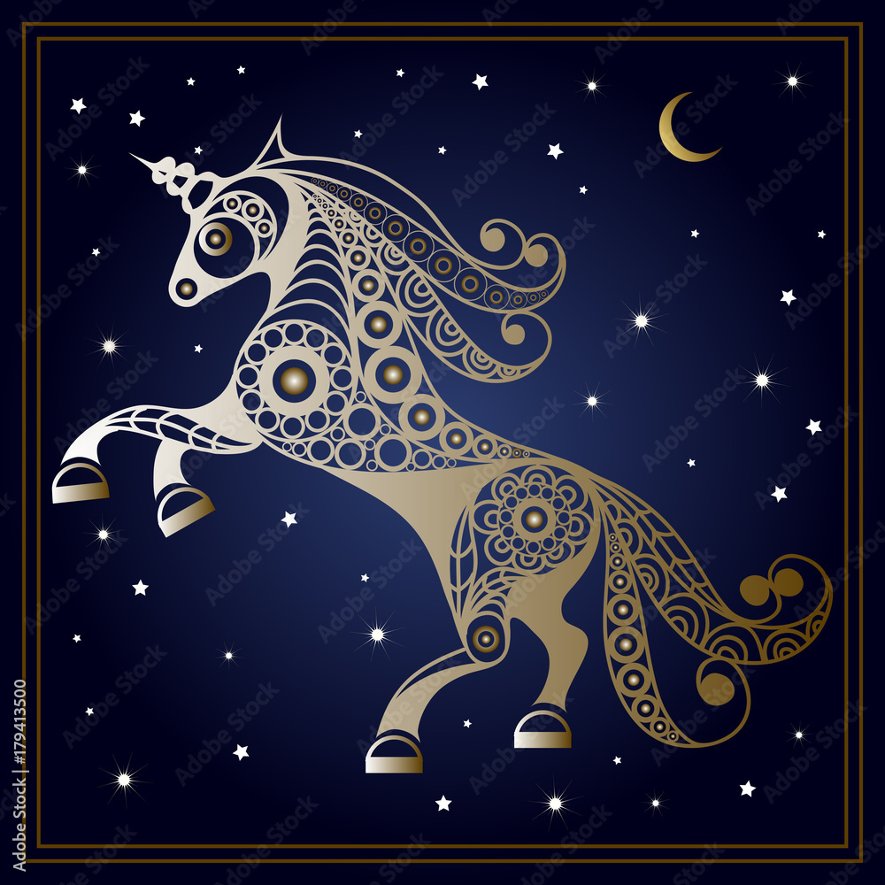 Graphic illustration with abstract unicorn 5 Stock-Vektorgrafik | Adobe ...