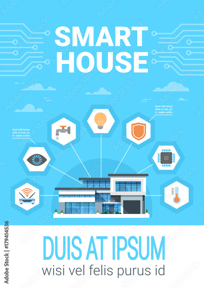 Smart Home Concept Infographics Modern House Technology System With ...