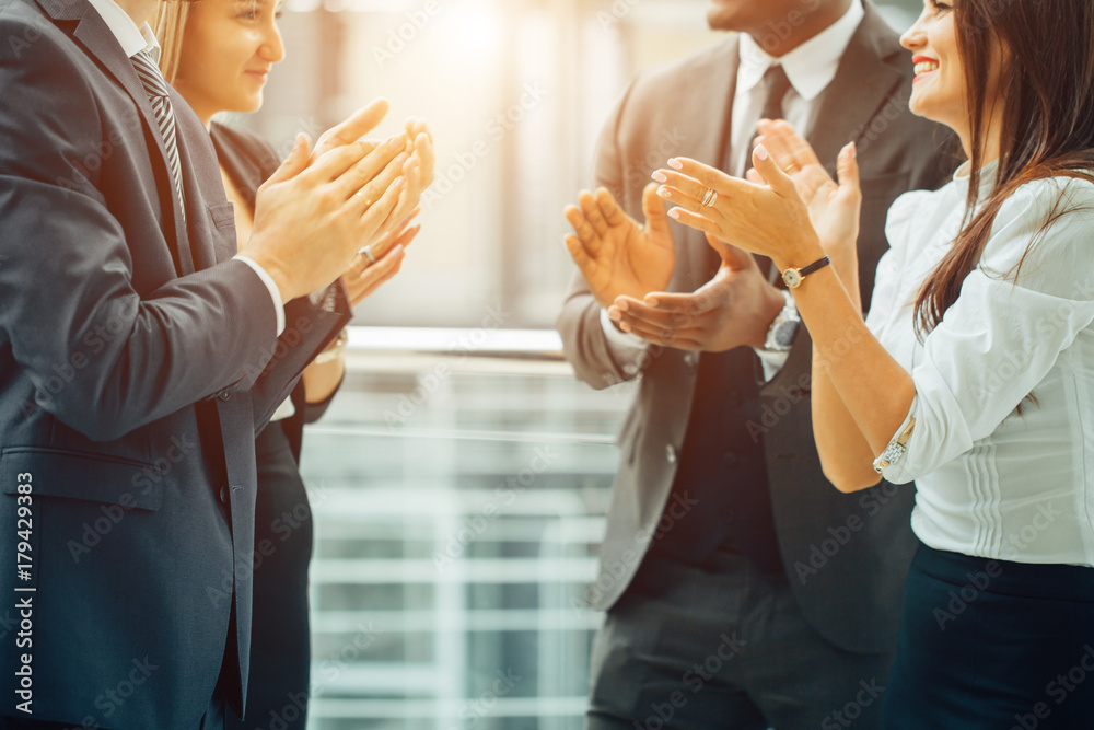 Group of business people giving an applause in the meeting Stock Photo ...