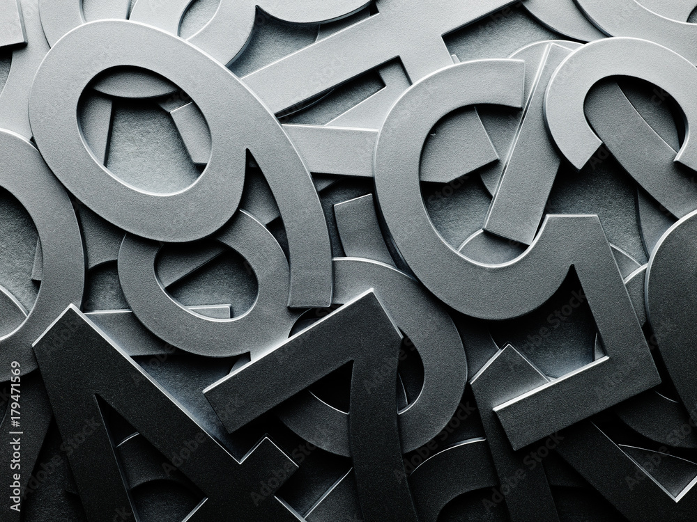 Random arrangement of metal texture random numbers abstract background ...