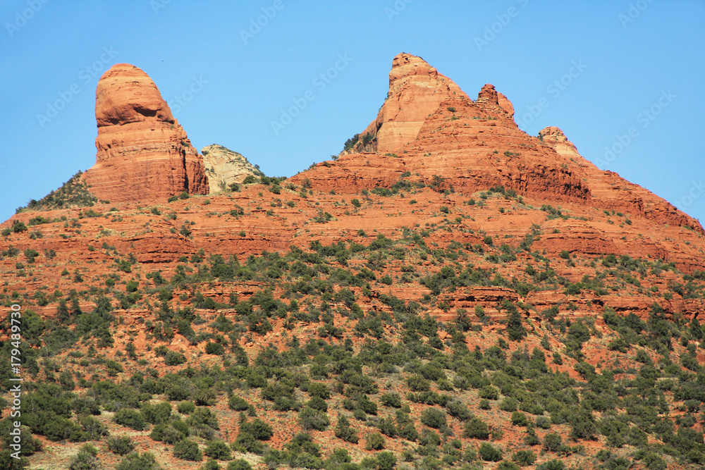 Red rock formation in Red Rock State Park along Oak Creek Canyon, a ...