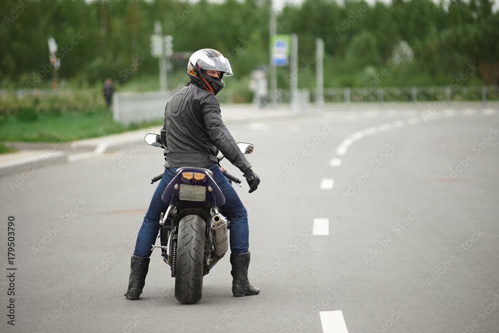 Sports, extreme, speed, adrenaline and determination concept. Rear view ...