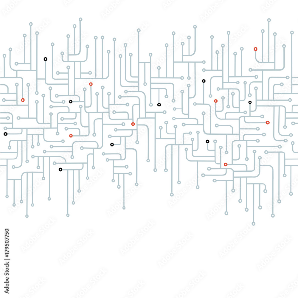 Cyber electronic circuit seamless border. Spu. Circuit lines design ...