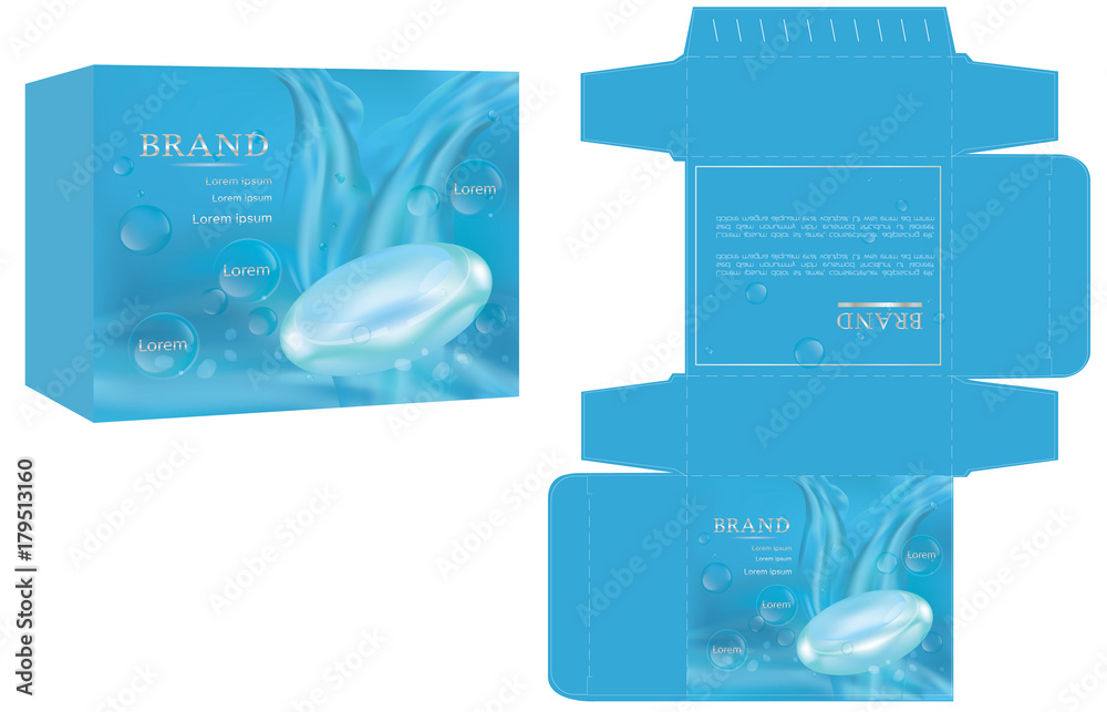 Packaging design, natural concept soap box design template and mockup ...