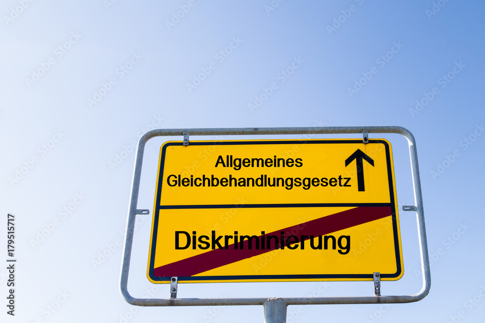 Allgemeines Gleichbehandlungsgesetz statt Diskriminierung Stock-Foto ...