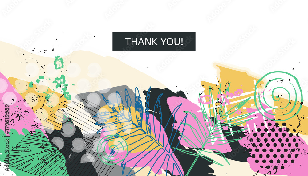 Abstract universall header. Modern graphic design. Hand Drawn creative ...