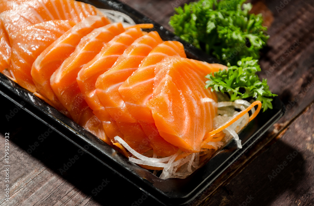 japanese food sashimi raw slice salmon Stock Photo | Adobe Stock