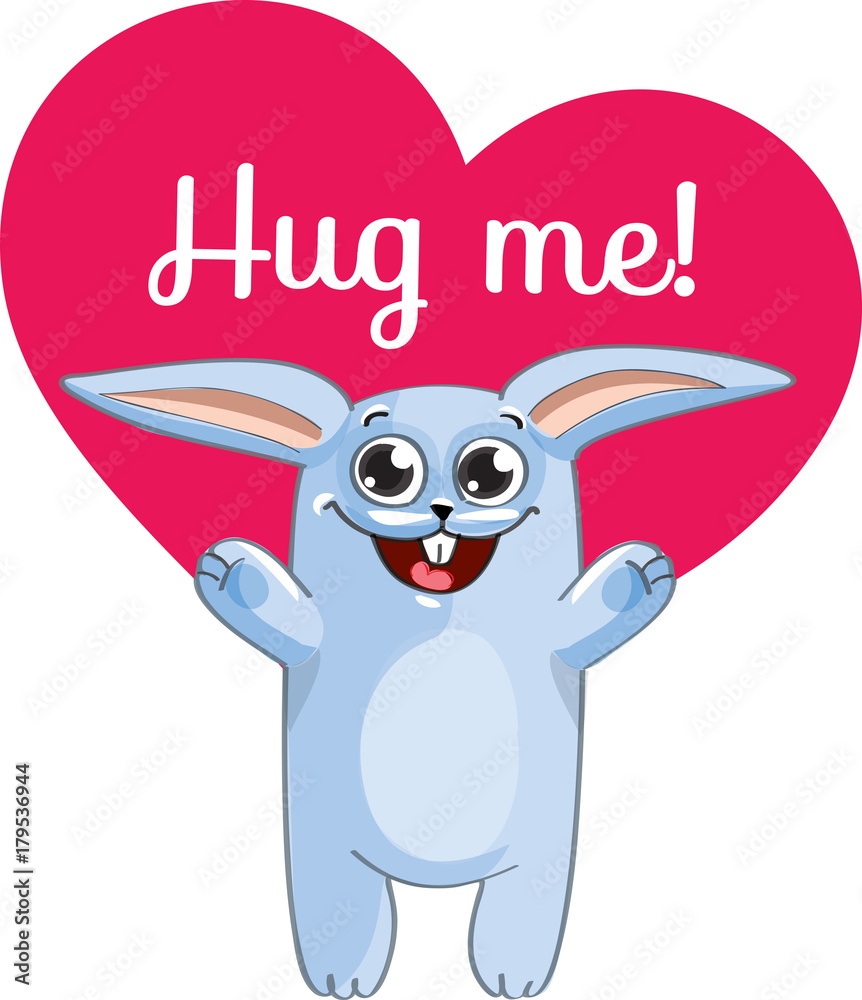 Cartoon rabbit ready for a hugging Stock Vector | Adobe Stock