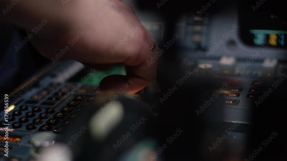 Vidéo Stock Panel of switches on an aircraft flight deck. Autopilot ...