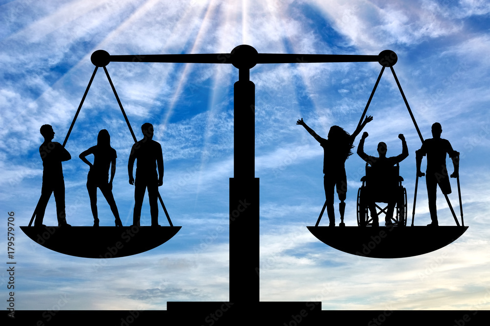 Concept of social equality of disabled people in society Stock Photo ...