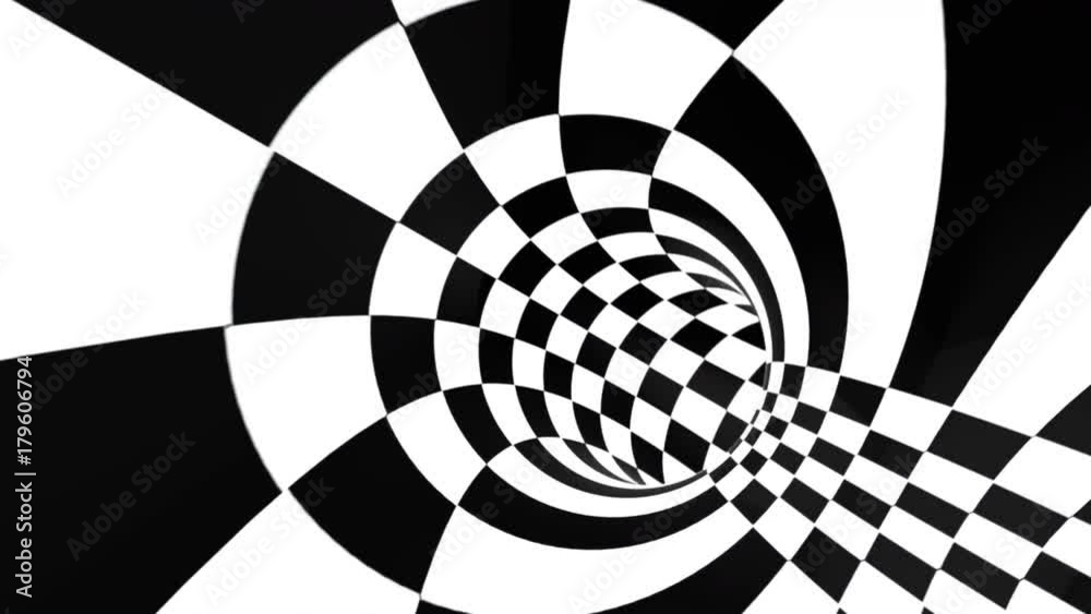 Retro 80's Checkerboard Infinite Tunnel Stock Video | Adobe Stock