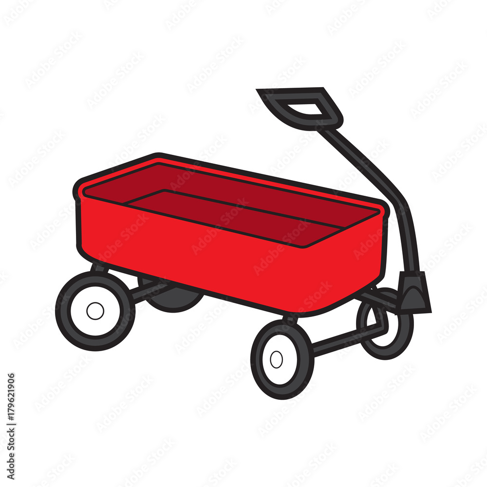 red wagon vector cartoon Stock Vector | Adobe Stock