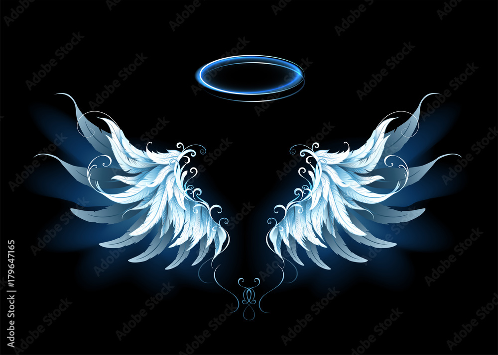 Blue angel wings Stock Illustration | Adobe Stock