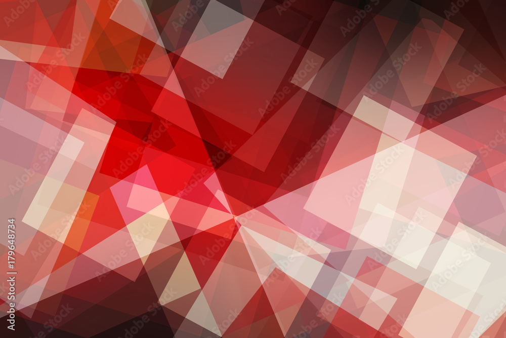 abstract background design with layers of red and white shapes ...