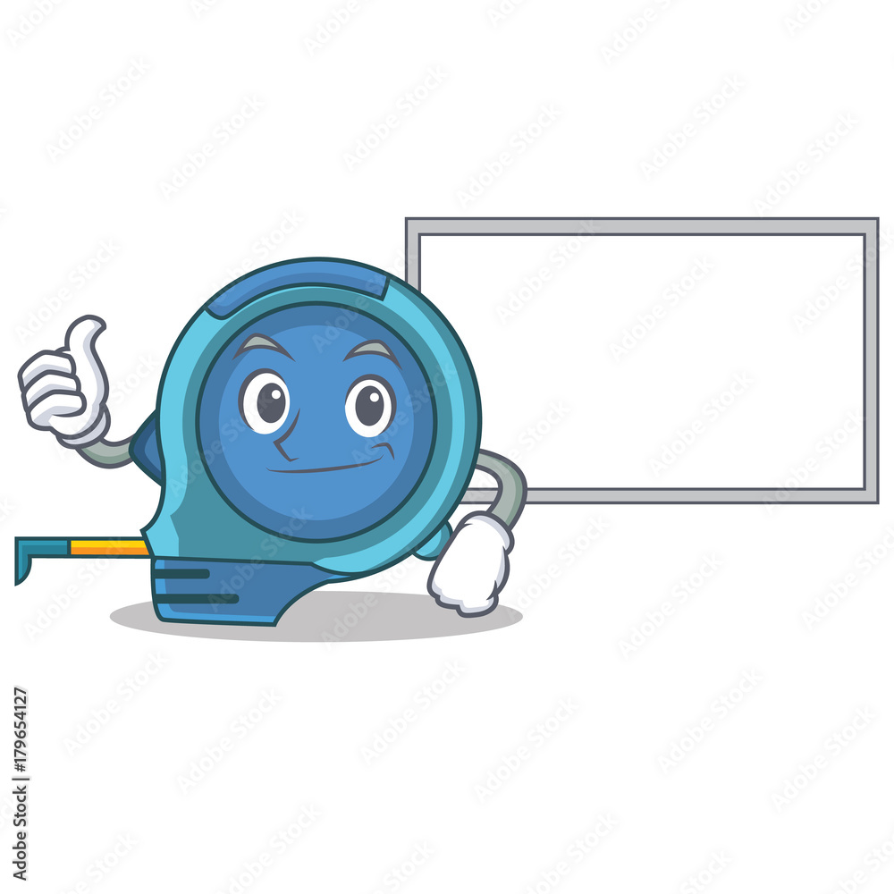 Thumbs up with board tape measure character cartoon Stock Vector ...