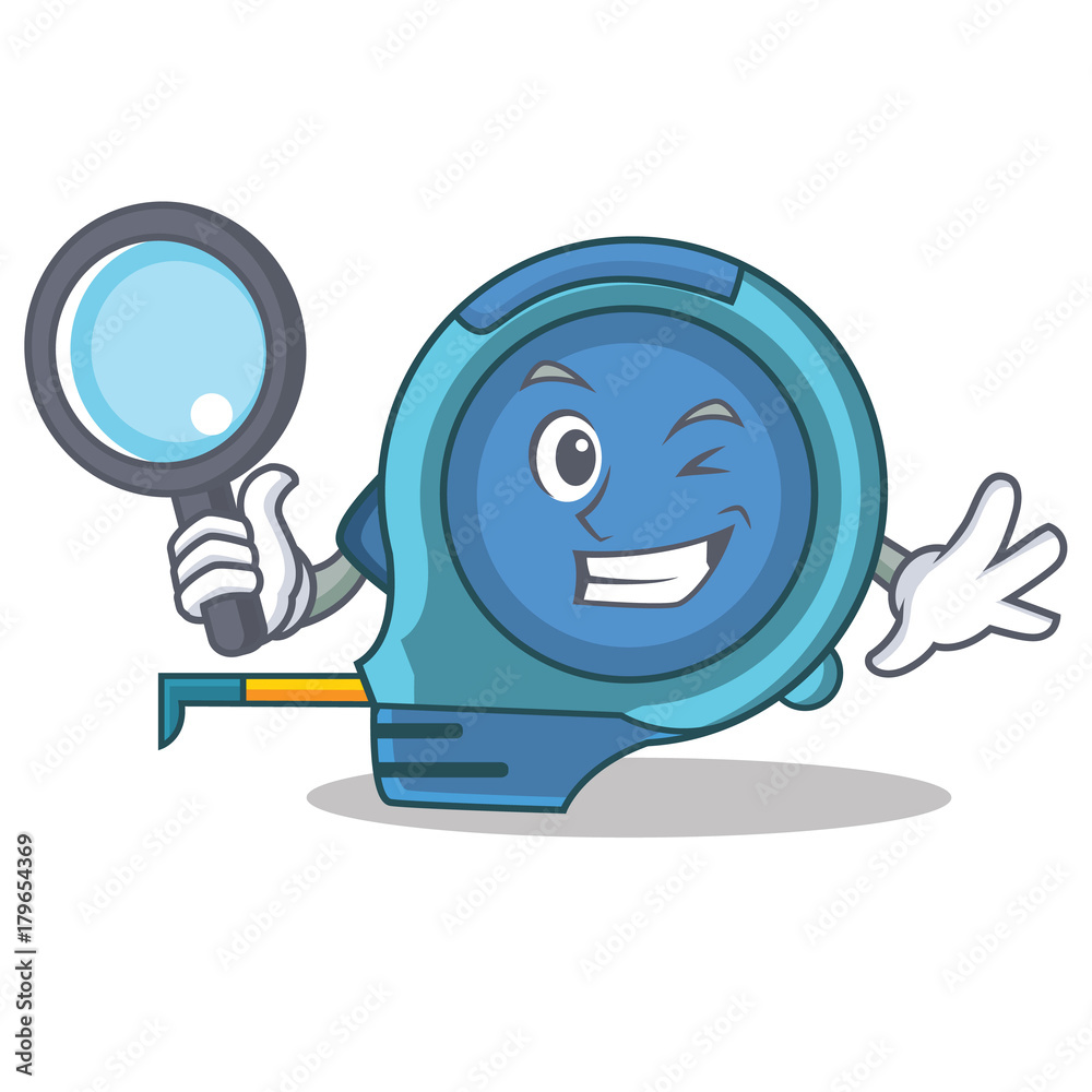 Detective tape measure character cartoon Stock Vector | Adobe Stock