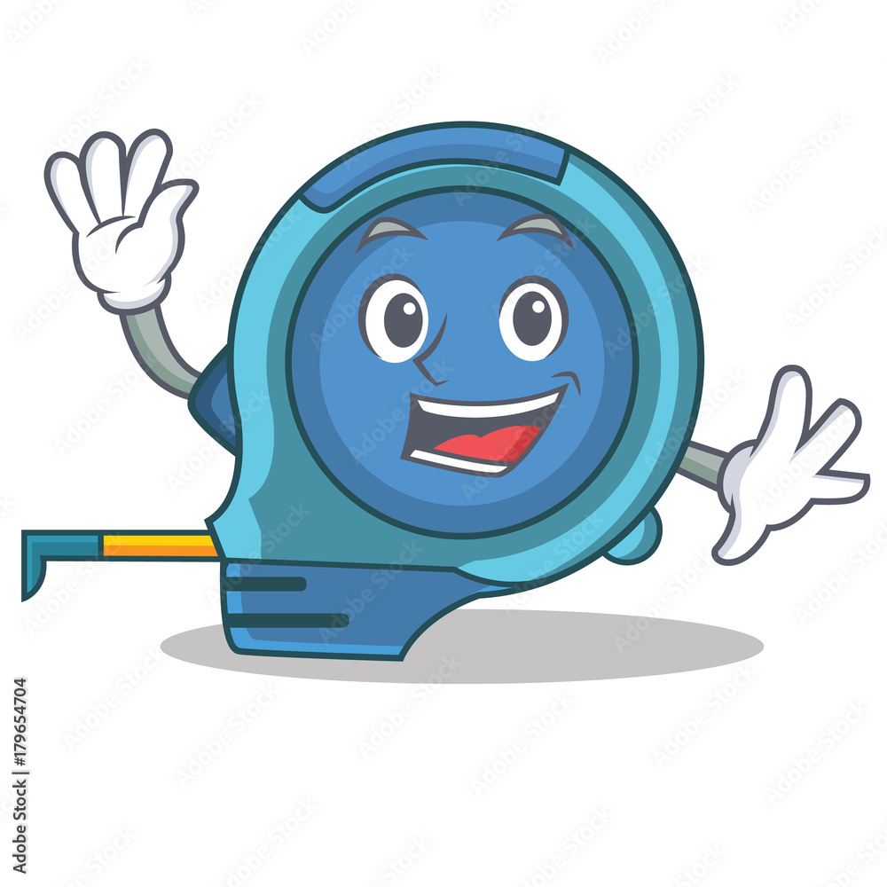 Waving tape measure character cartoon Stock Vector | Adobe Stock