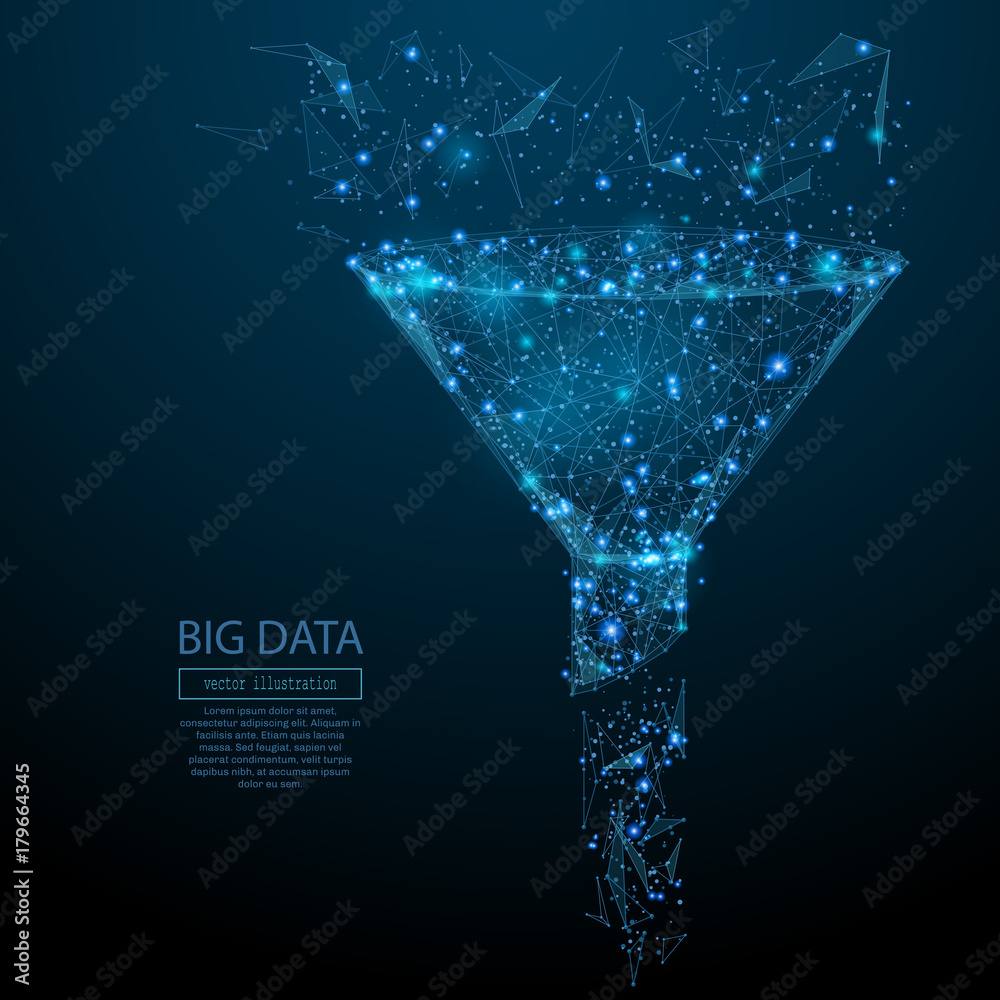 Abstract image of a funnel in the form of a starry sky or space ...