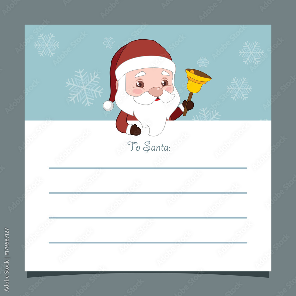 Cute "letter to Santa" with Santa headline Stock Vector | Adobe Stock