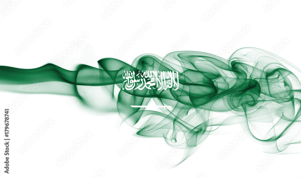 Saudi Arabia national smoke flag Stock Photo | Adobe Stock