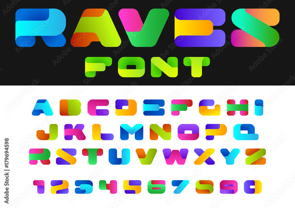 Design vector Font of twisted Ribbon Title Header Lettering Logo Stock ...