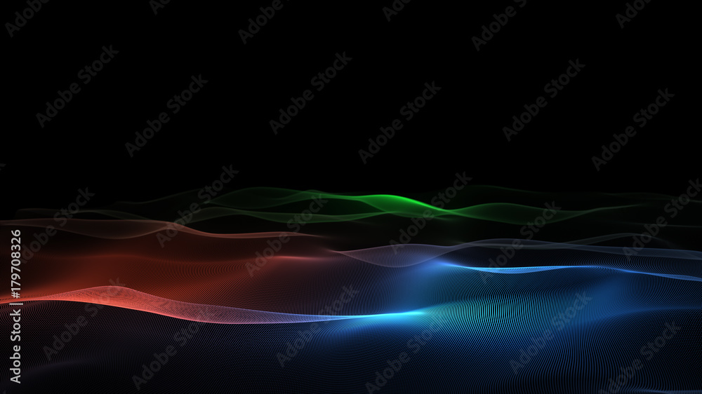 Abstract Energy Wave Form, RGB Color Stock Photo | Adobe Stock