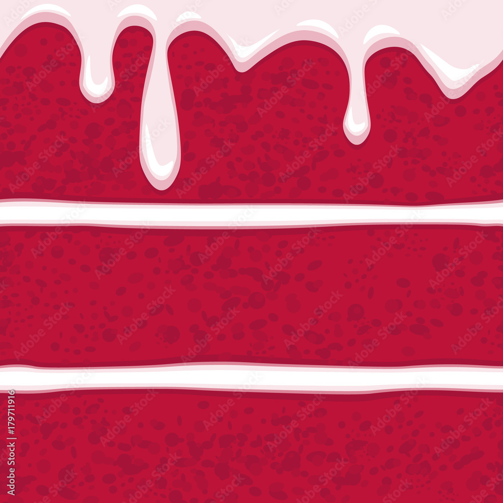 Vector horizontal seamless pattern of red velvet cake Stock Vector ...